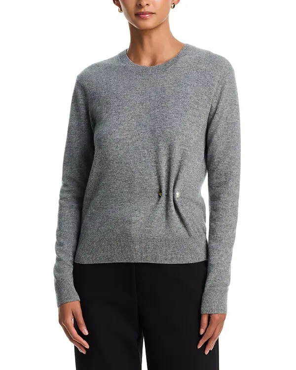 Veronica Beard Frankie Wool & Cashmere Sweater With Faux Pearl Pin - Medium Heather Grey