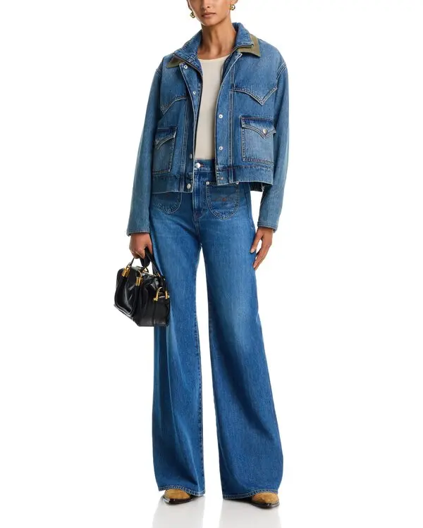 Veronica Beard Wegner Double Collar Denim Jacket