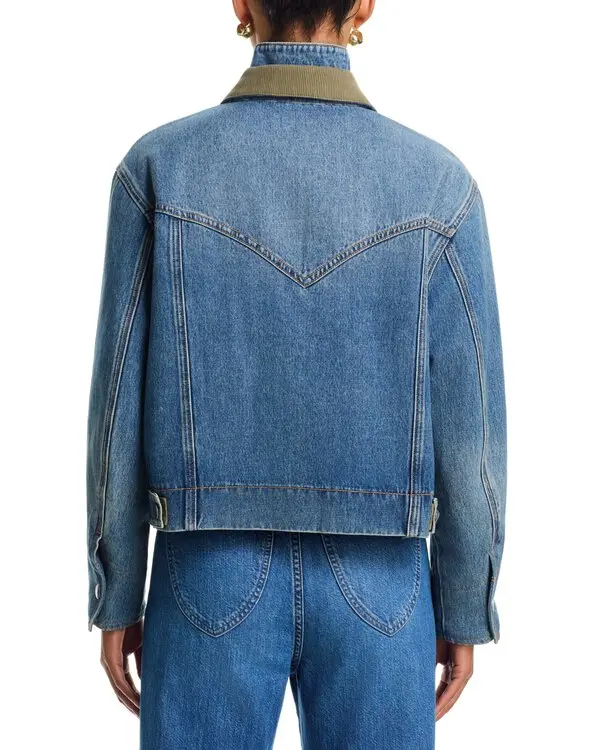 Veronica Beard Wegner Double Collar Denim Jacket