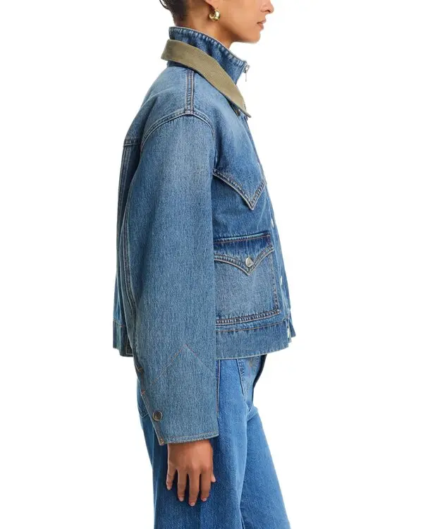 Veronica Beard Wegner Double Collar Denim Jacket