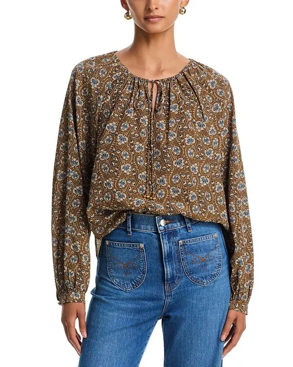 Veronica Beard Rhosen Long Sleeve Printed Blouse
