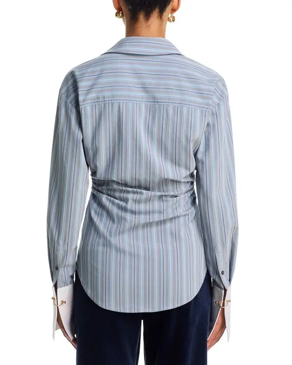 Veronica Beard Devra Ruched Button Down Shirt