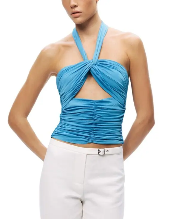 NOCTURNE Cut-out Draped Blouse