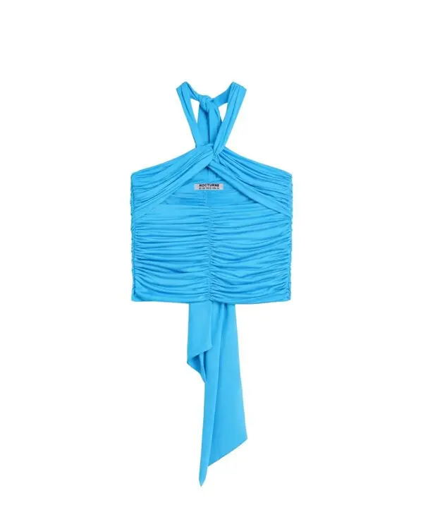 NOCTURNE Cut-out Draped Blouse
