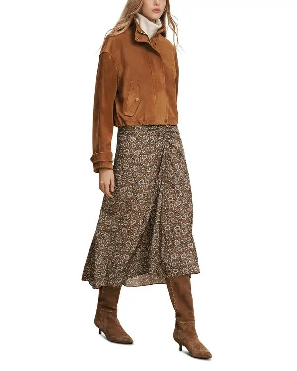 Veronica Beard Bateman Suede Zip-up Jacket