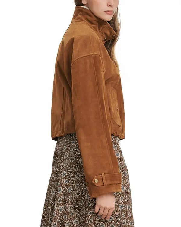 Veronica Beard Bateman Suede Zip-up Jacket