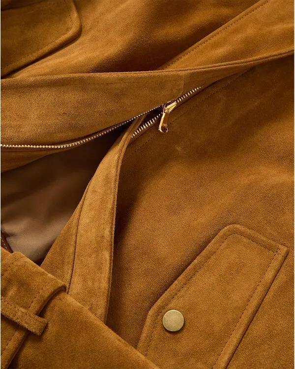 Veronica Beard Bateman Suede Zip-up Jacket