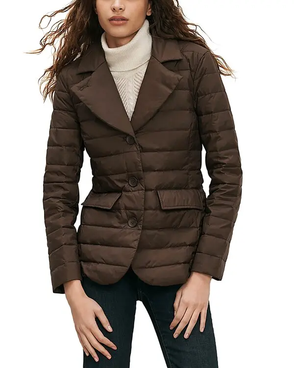 Veronica Beard Campbell Quilted Down Dickey Jacket - Espresso