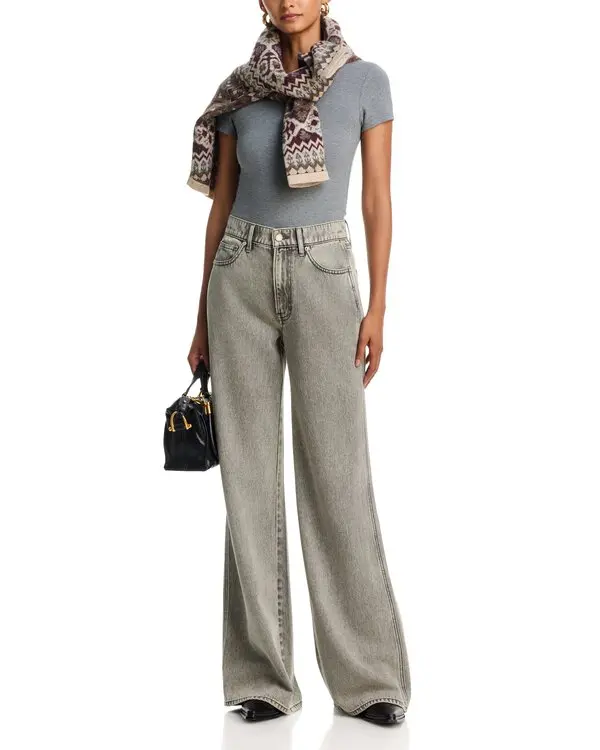 Veronica Beard Kasey Mid Rise Wide Leg Jeans