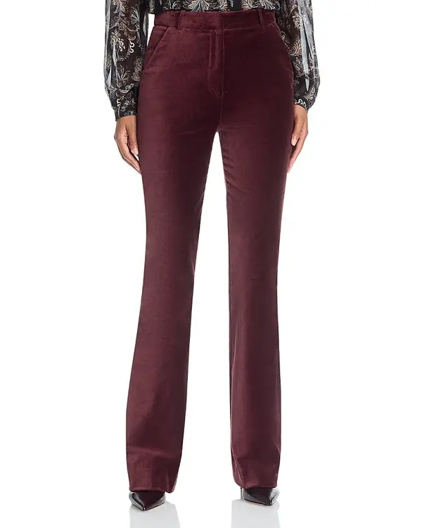Veronica Beard Gracie Flare Leg Pants - Burgundy