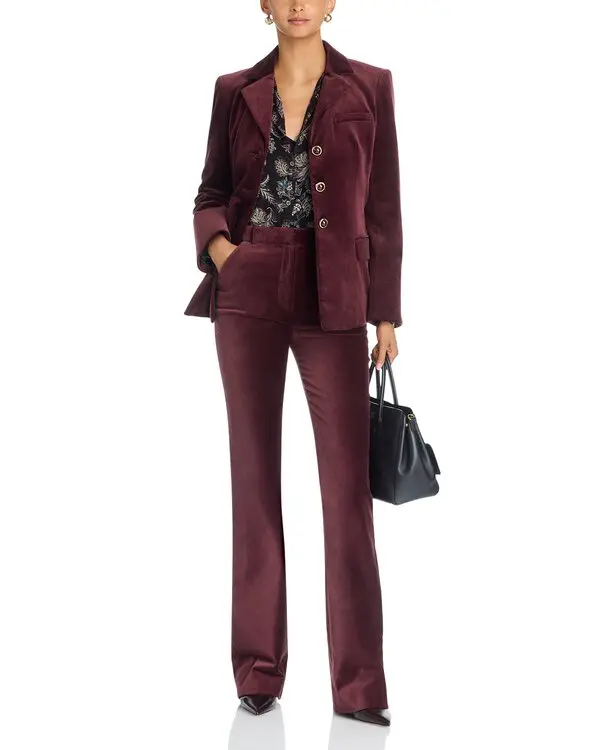 Veronica Beard Gracie Flare Leg Pants - Burgundy