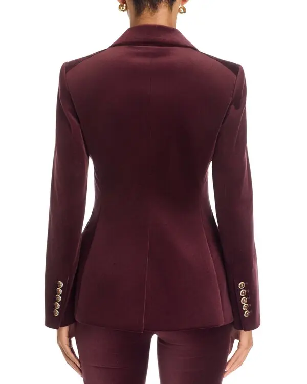 Veronica Beard Ryanne" Cotton Stretch Single Breasted Jacket - Burgundy