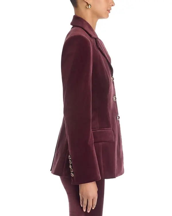 Veronica Beard Ryanne" Cotton Stretch Single Breasted Jacket - Burgundy
