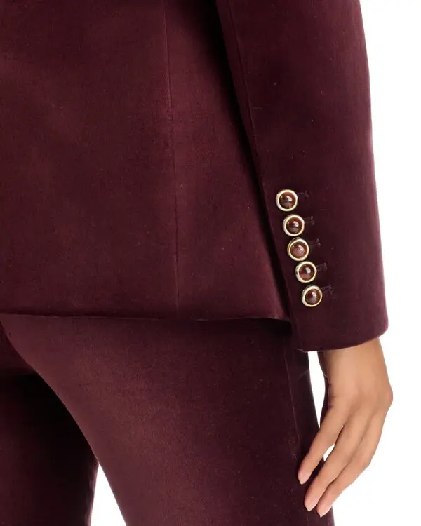 Veronica Beard Ryanne" Cotton Stretch Single Breasted Jacket - Burgundy