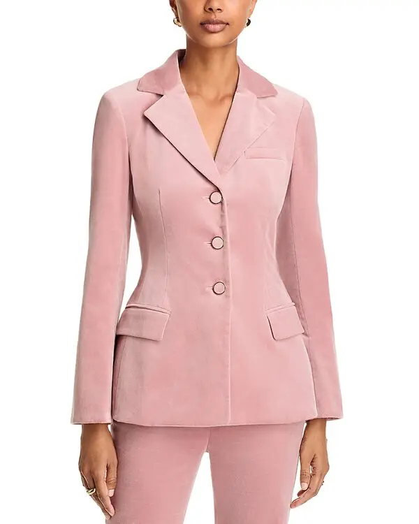 Veronica Beard Ryanne" Cotton Stretch Single Breasted Jacket - Deep Petal