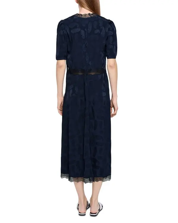 Zadig&Voltaire Redox Paisley Jacquard Silk Midi Dress
