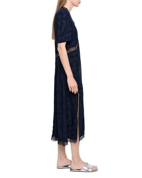 Zadig&Voltaire Redox Paisley Jacquard Silk Midi Dress