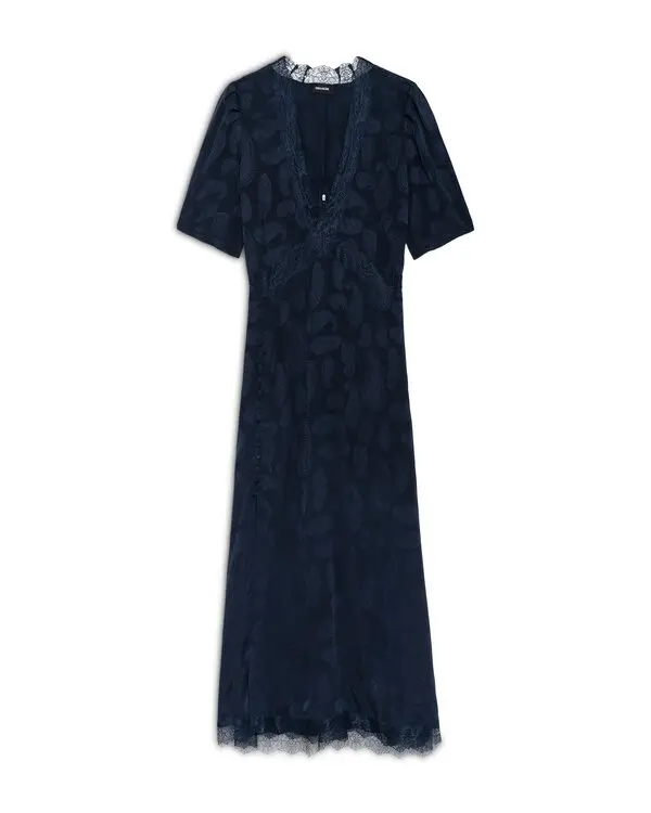 Zadig&Voltaire Redox Paisley Jacquard Silk Midi Dress