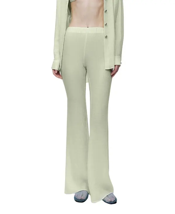 NOCTURNE High Waist Flare Pants - Light Yellow