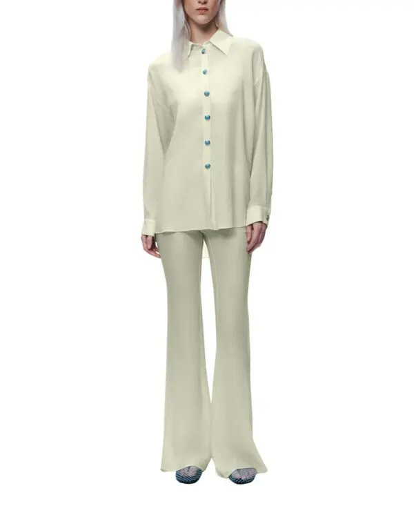 NOCTURNE High Waist Flare Pants - Light Yellow