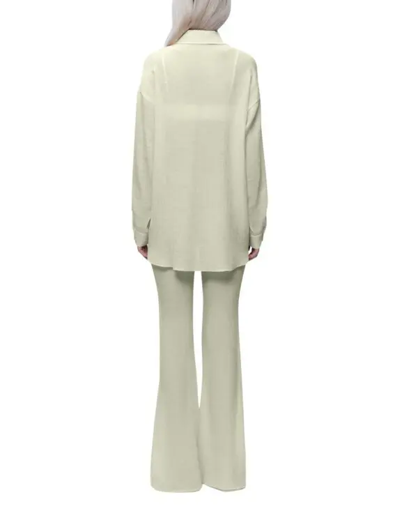 NOCTURNE High Waist Flare Pants - Light Yellow