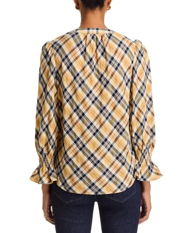 Veronica Beard Ashlynn Puffed Shoulder Blouse
