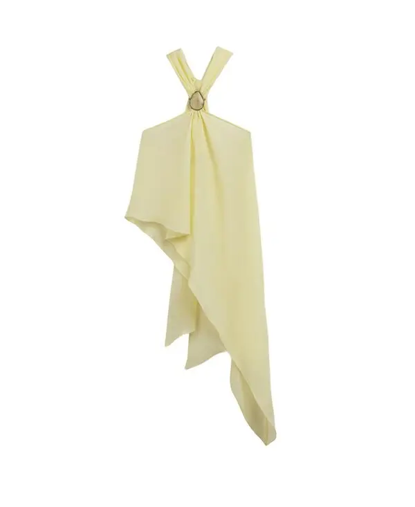 NOCTURNE Sleeveless Halter Blouse With Asymmetrical Drape