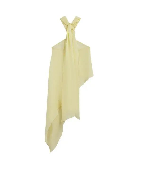 NOCTURNE Sleeveless Halter Blouse With Asymmetrical Drape
