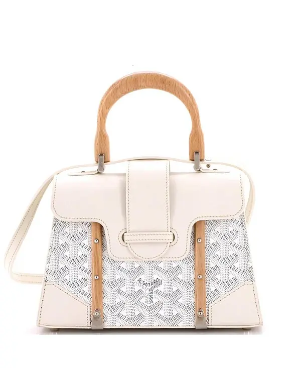 Goyard Structured Saigon Top Handle Bag Coated Canvas With Leather