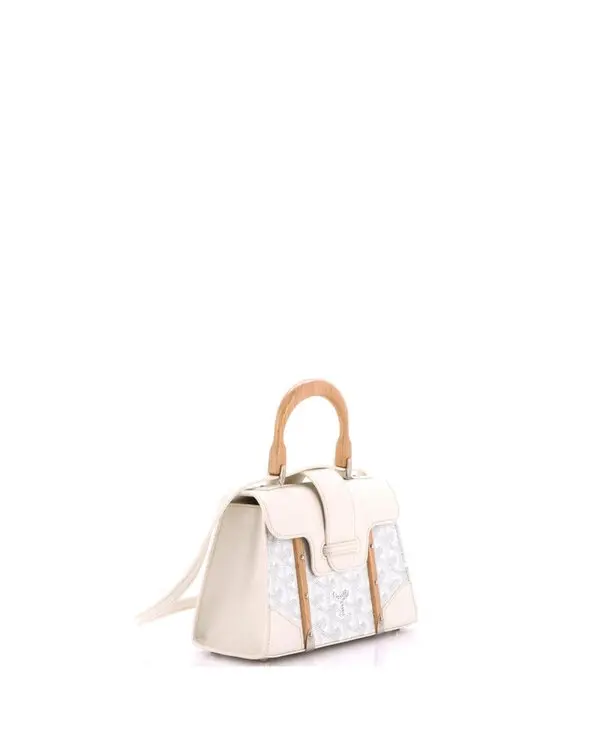 Goyard Structured Saigon Top Handle Bag Coated Canvas With Leather