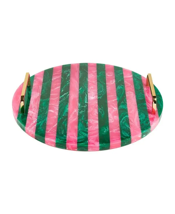 ZSA ZSA ZSU Tanda Resin Round Tray, 14 X 14 X 2.5