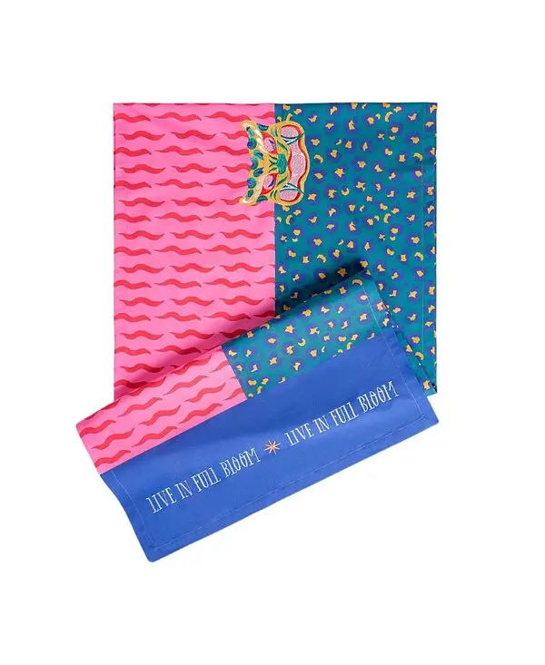 ZSA ZSA ZSU Nilufer Digital Printed Embroidered Cotton Runner, 19.6 X 70.8