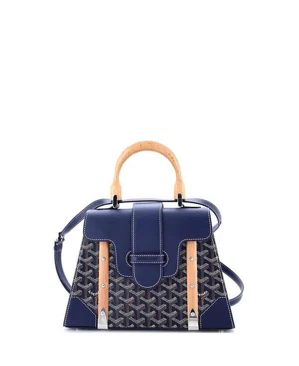 Goyard Pm Saigon Top Handle Bag Coated Canvas With Leather