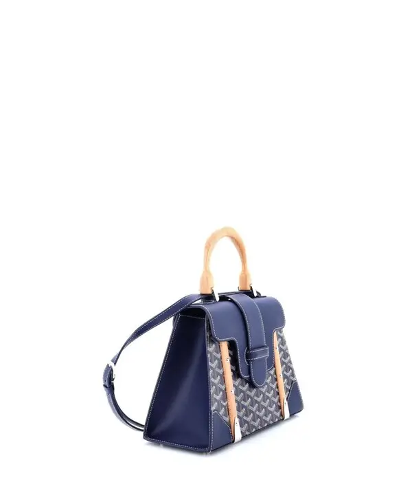 Goyard Pm Saigon Top Handle Bag Coated Canvas With Leather