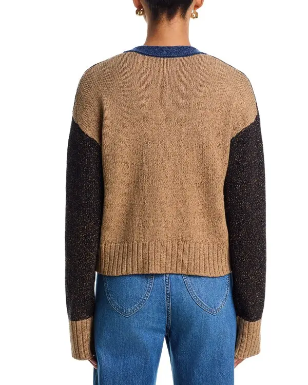 Veronica Beard Wool Blend Colorblocked Cardigan