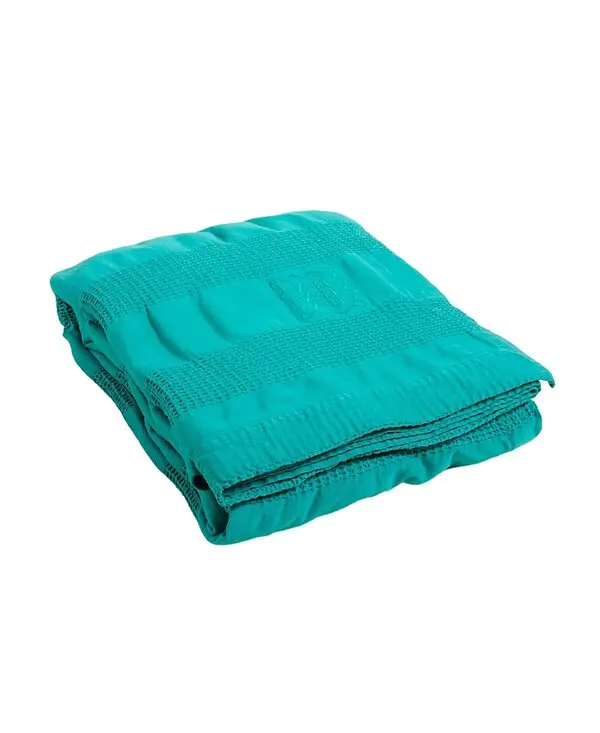 ZSA ZSA ZSU Braga Waffle Cotton Pique Blanket - Medium Green