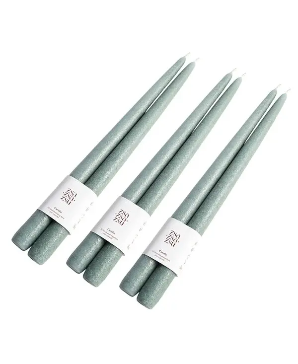 ZSA ZSA ZSU Deurne 6 Pieces Candlestick Candle, 4 Oz - Grey