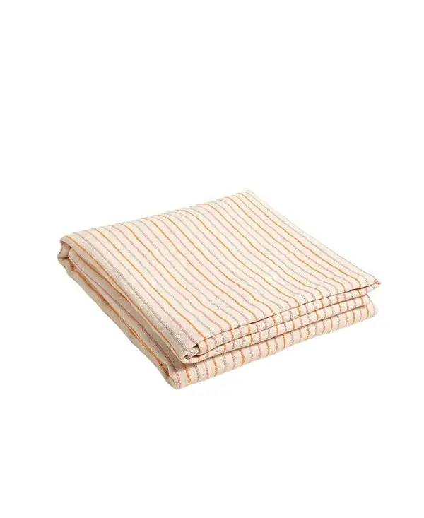 ZSA ZSA ZSU Nilufer Cotton Linen Striped King Blanket, 94 X 87