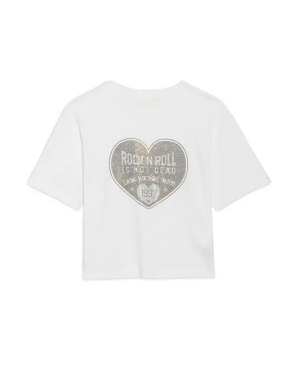 Zadig&Voltaire Taida Bc Heart Rhinestone Tee - White