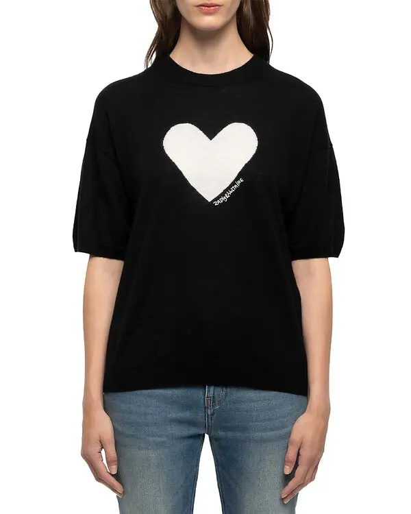 Zadig&Voltaire Idaz Cp Heart Jacquard Cashmere Tee