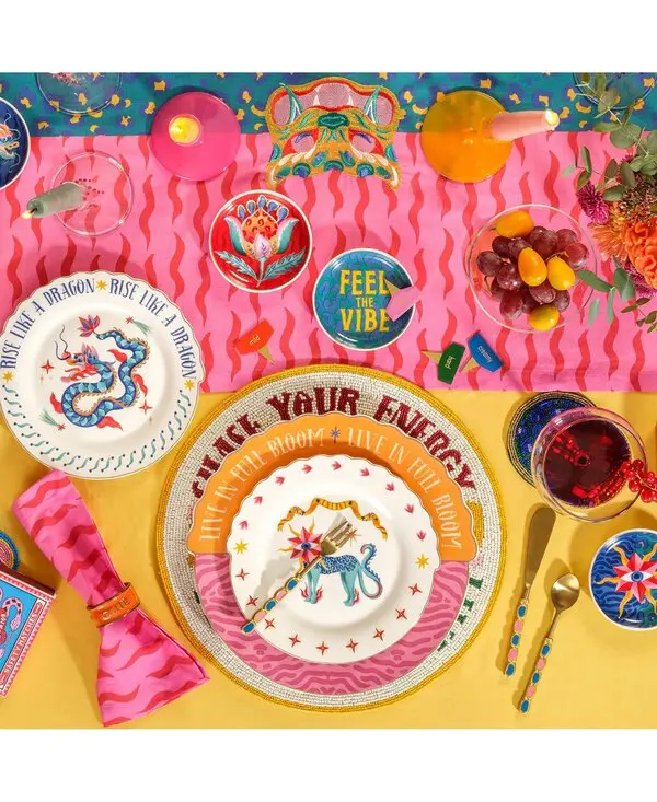 ZSA ZSA ZSU Dadri Beadded Placemat Energy, 14 X 14