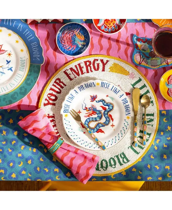 ZSA ZSA ZSU Dadri Beadded Placemat Energy, 14 X 14