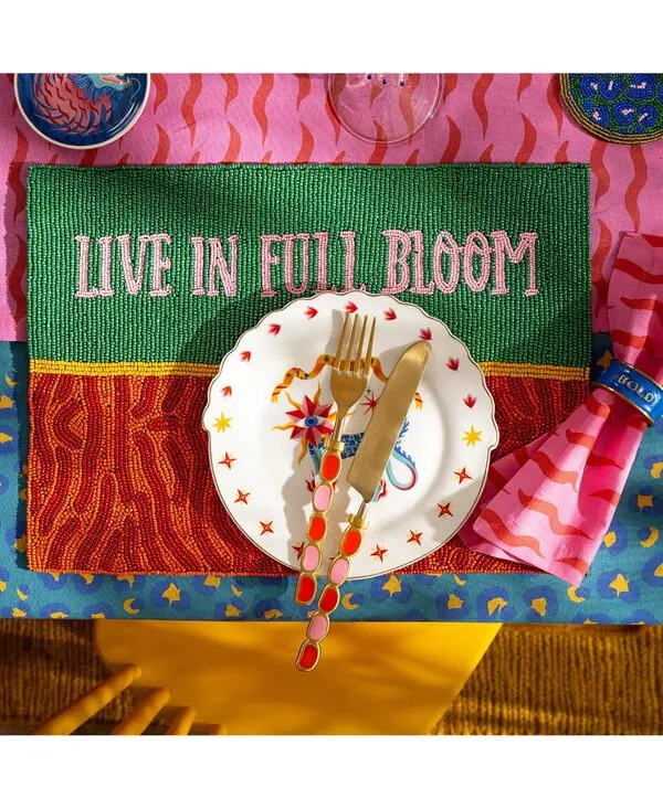 ZSA ZSA ZSU Dadri Beadded Placemat Bloom, 12 X 16