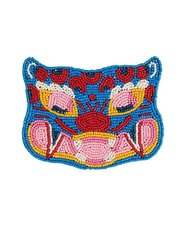 ZSA ZSA ZSU Dadri Beaded Coaster, 4 X 3 - Blue