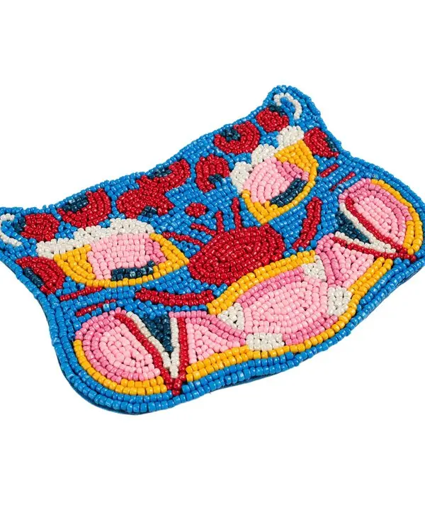 ZSA ZSA ZSU Dadri Beaded Coaster, 4 X 3 - Blue