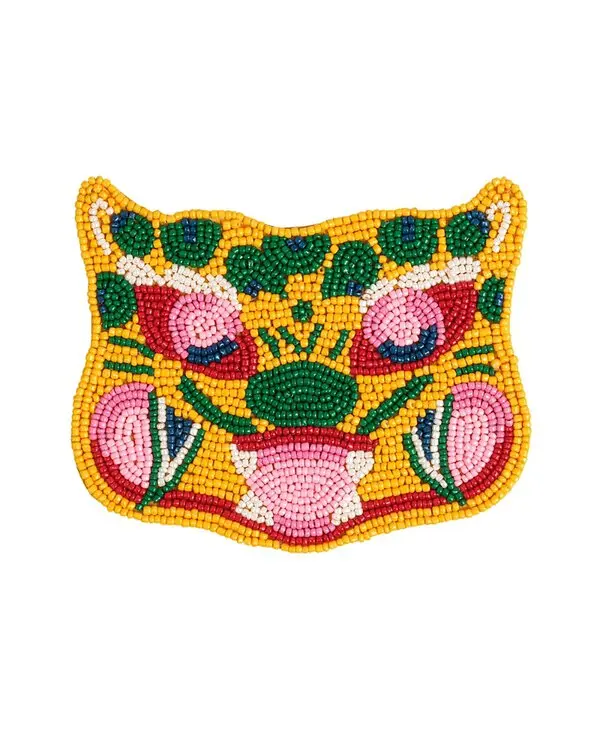ZSA ZSA ZSU Dadri Beaded Coaster, 4 X 3 - Yellow