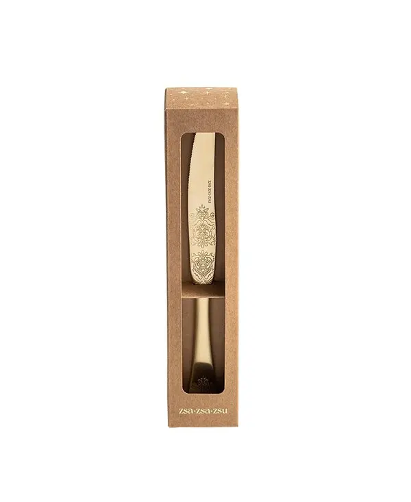 ZSA ZSA ZSU Dume Patterned Steel Dinner Knife Set Of 4, 9.06 X 0.79 X 0.12 - Champagne