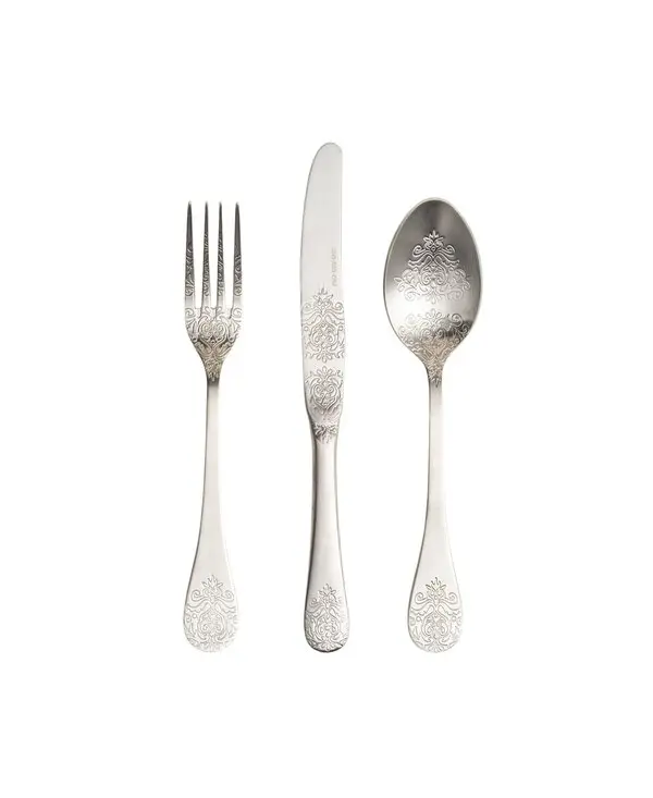 ZSA ZSA ZSU Dume Patterned Steel Dinner Knife Set Of 4, 9.06 X 0.79 X 0.12 - Silver