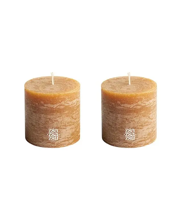 ZSA ZSA ZSU Deurne Pillar Candle Set Of 2, 3.5