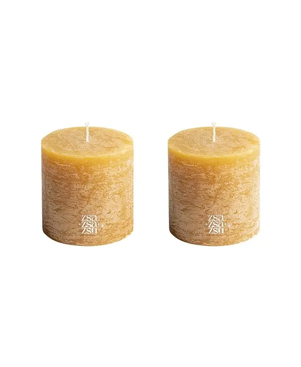 ZSA ZSA ZSU Deurne Pillar Candle, Set Of 2, 3.5 - Mustard
